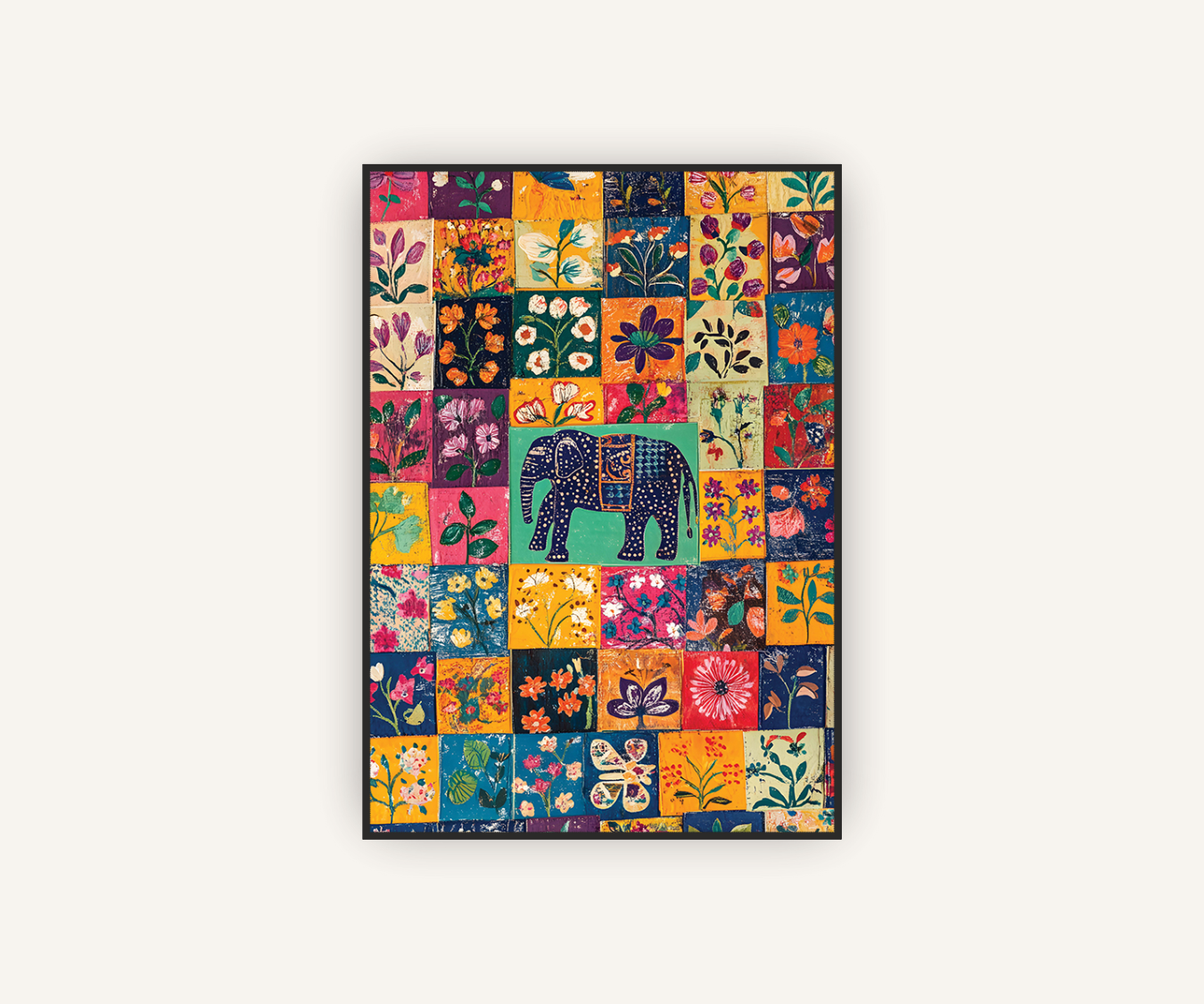 Patchwork Motif – Vibrant Collage - Bharti